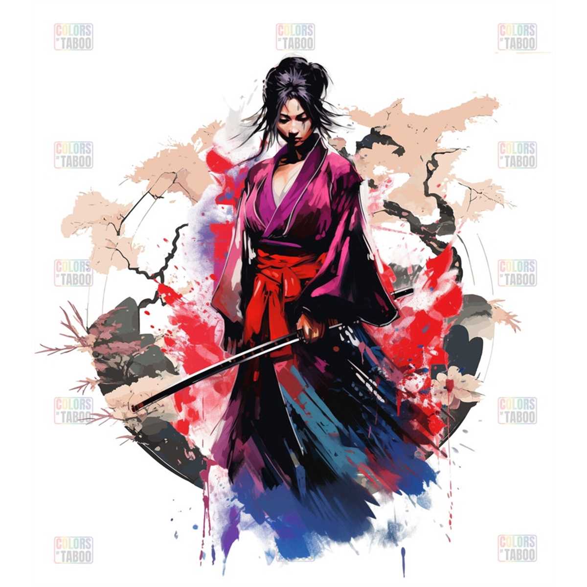 Female Samurai Japan Art SVG, PNG, Samurai for printing on T | Inspire ...