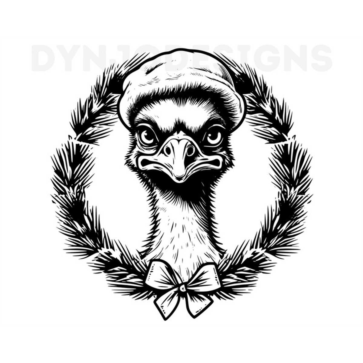 Emu With Wreath , Emu Svg , Christmas Designs | Inspire Uplift