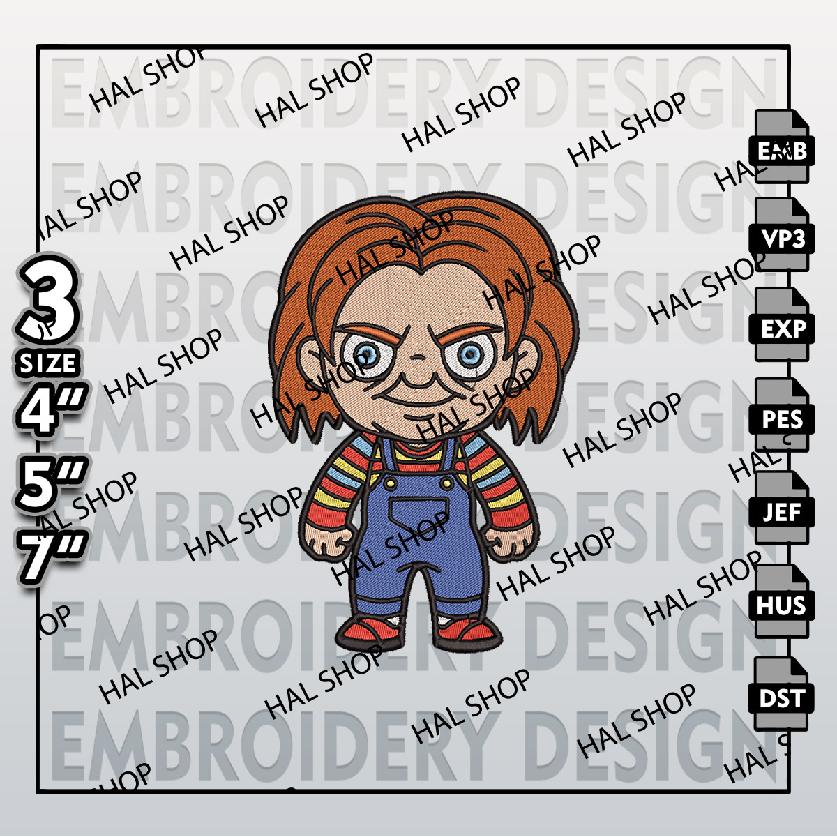 Chucky Embroidery Designs, Horror Character Embroidery Files | Inspire ...