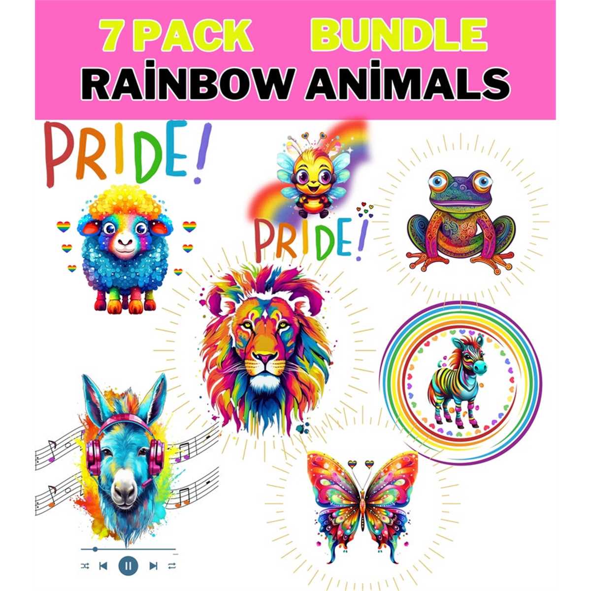 Rainbow Animals PNG Bundle pride png | PNG, LGBTQ png, gay p - Inspire ...