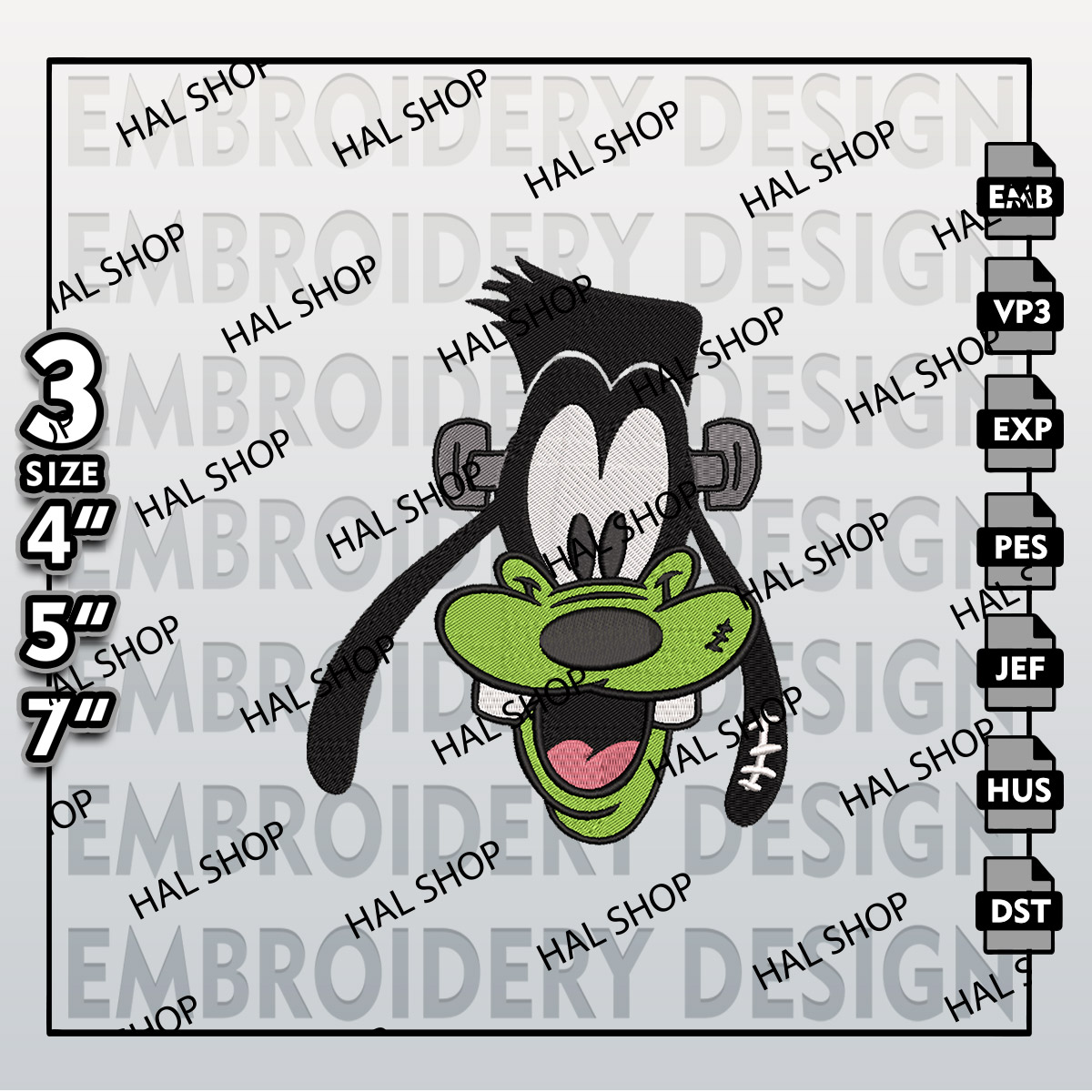 Halloween Machine Embroidery Pattern, Goofy Halloween Embroi | Inspire ...