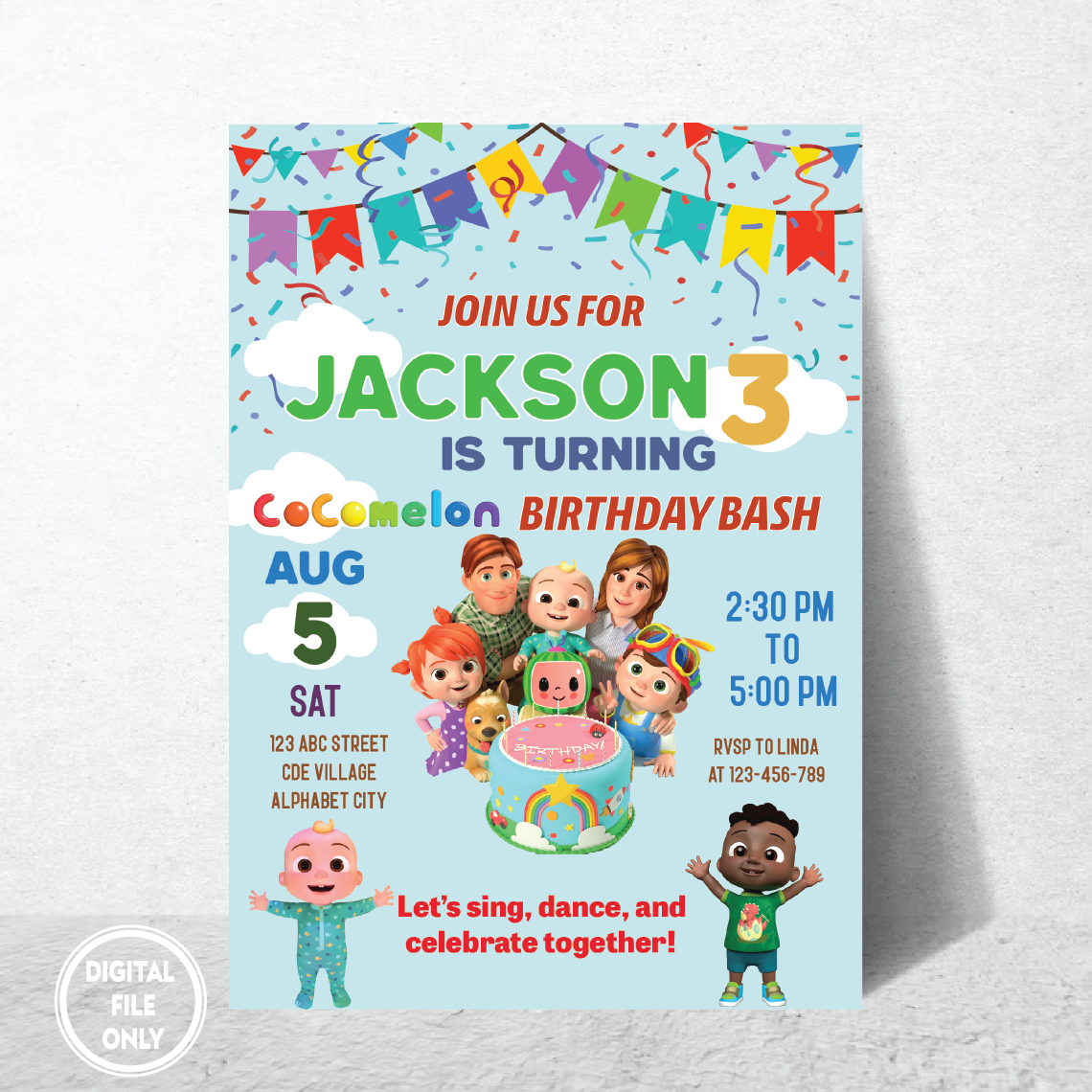 Personalized File Cocomelon Birthday Invitation Boy, Birthda | Inspire ...