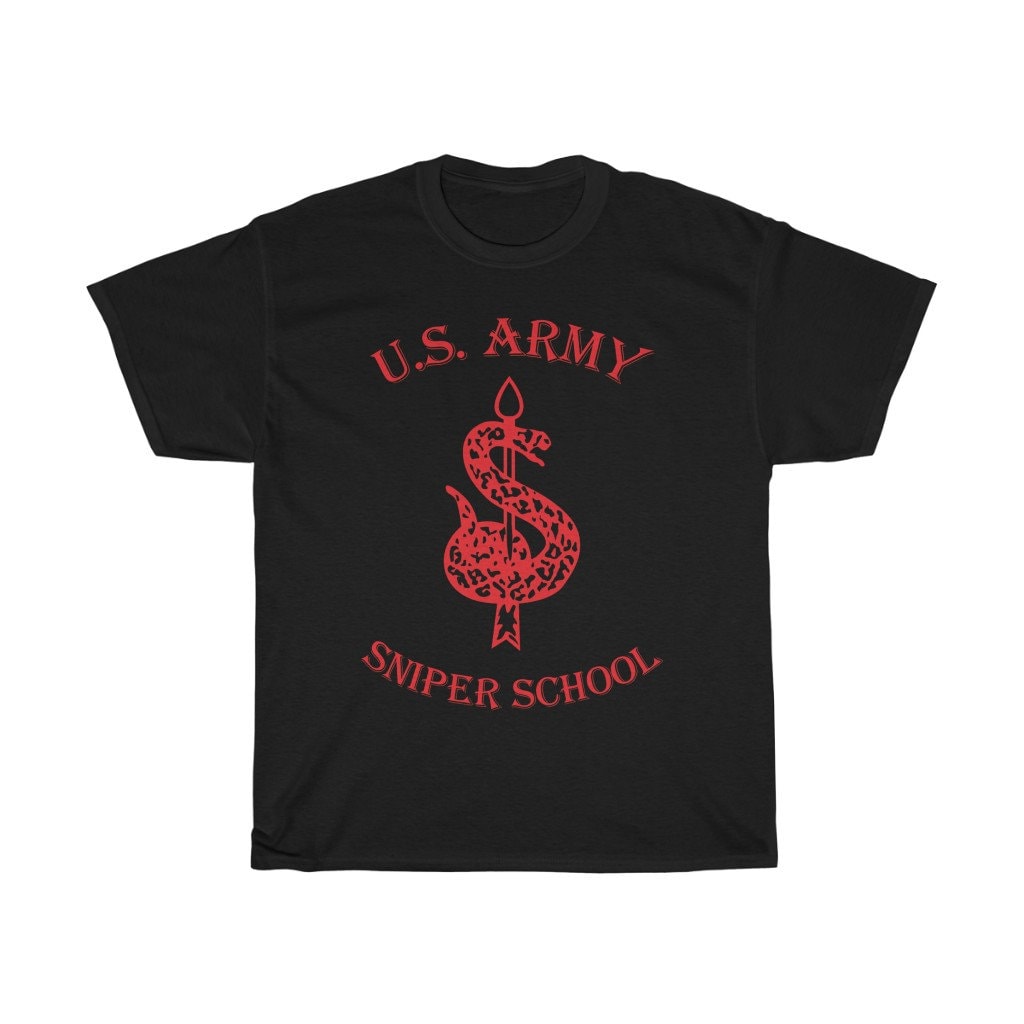 US Army Sniper School Logo Symbol Men's Navy Black T-Shirt S | Inspire ...