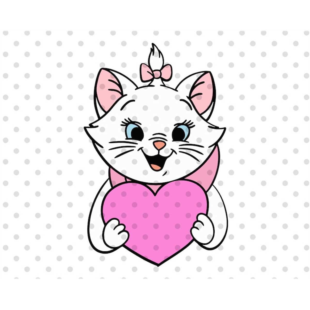 Valentines Day svg, Marie svg, Cat svg, Cricut file - Inspire Uplift