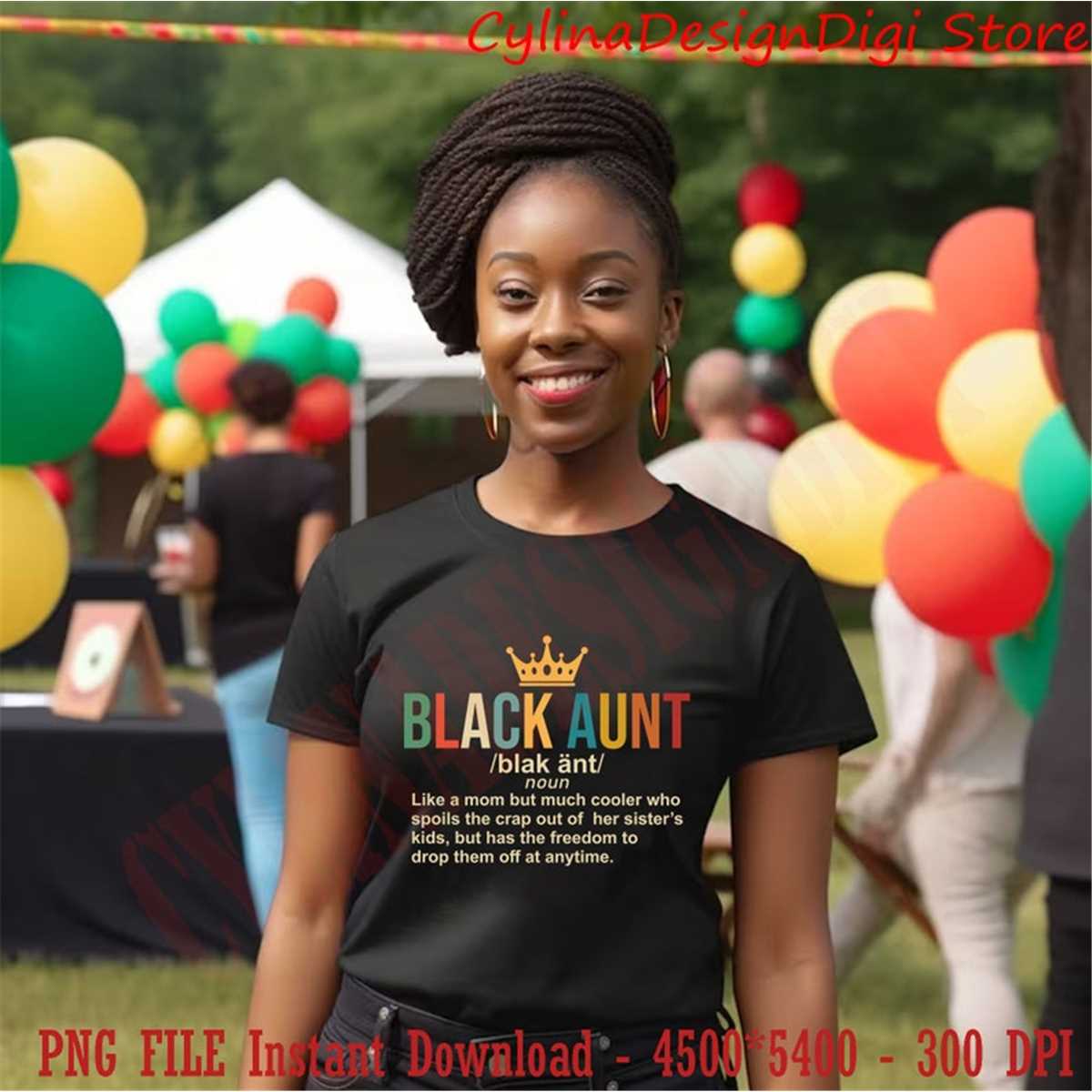 Black Aunt Definition Juneteenth PNG Digital Download, Afric - Inspire ...