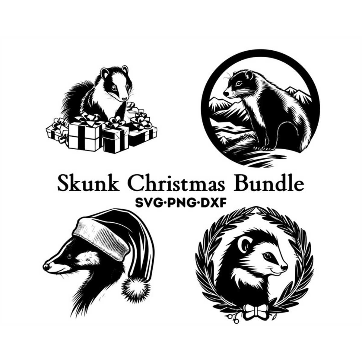 Skunk Christmas Bundle , Skunk Svg , Christmas Designs | Inspire Uplift