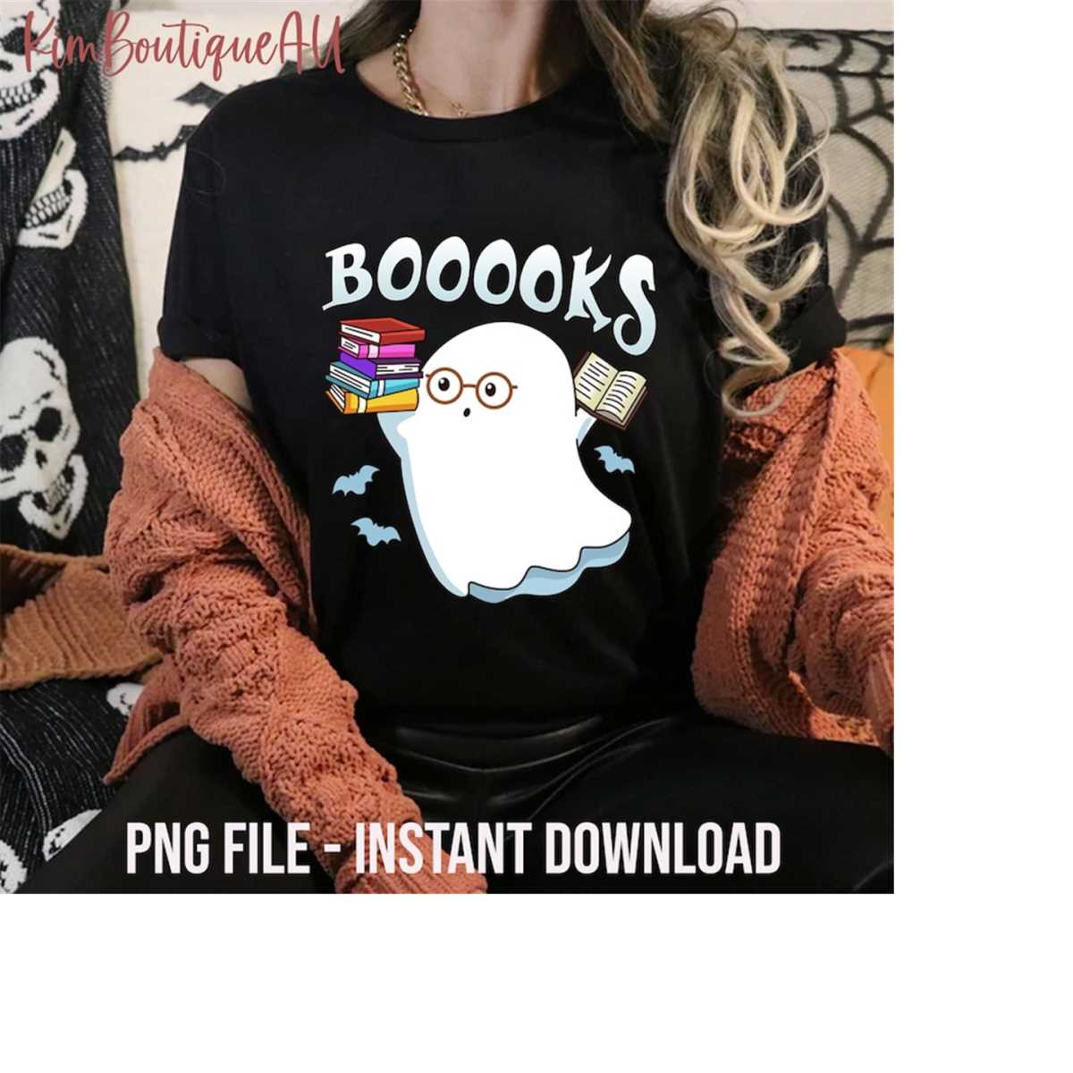 Cute Ghost Reading Booooks Png, Spooky Holding Booooks Png, | Inspire ...