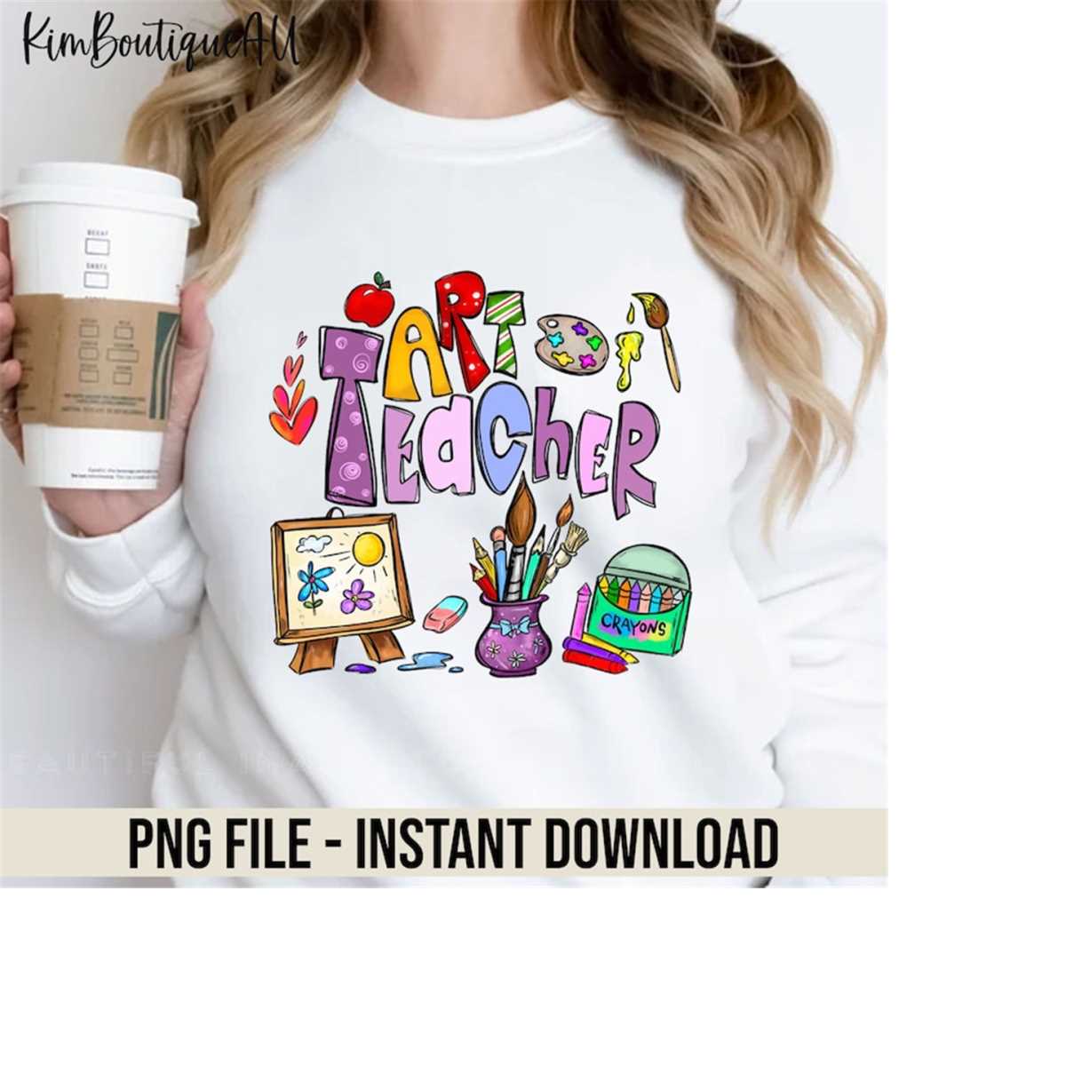 Art Teacher Groovy Png, Teacher Appreciation Png, Teacher Vi | Inspire ...