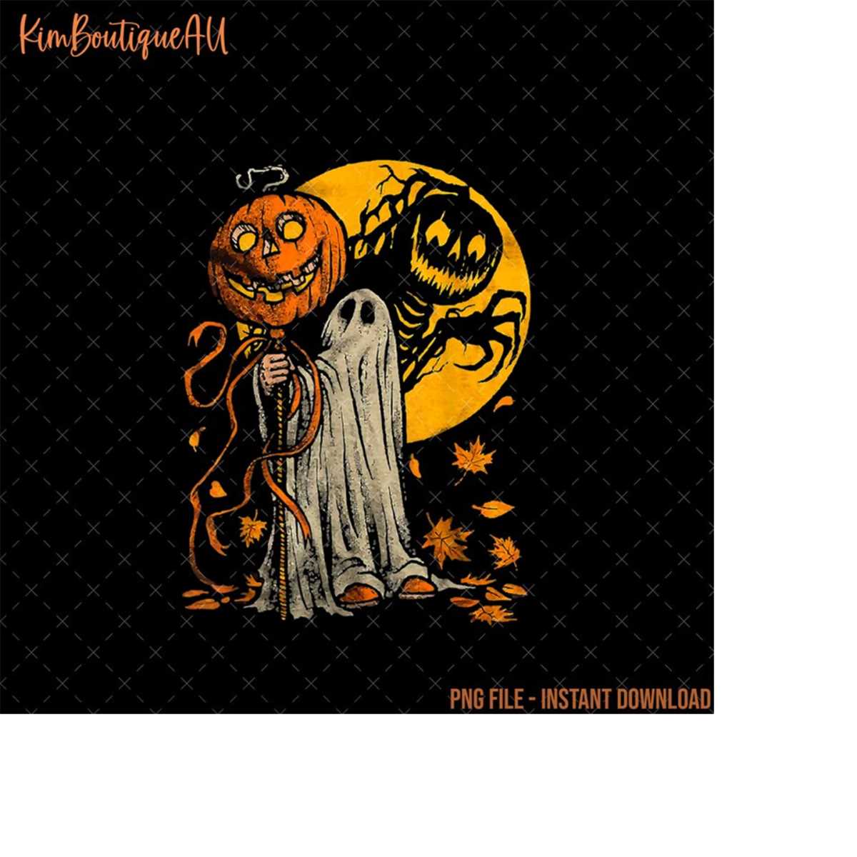 Halloween Pumpkin Ghost Autumn Leaves Png, Horror Pumpkin Pn | Inspire ...