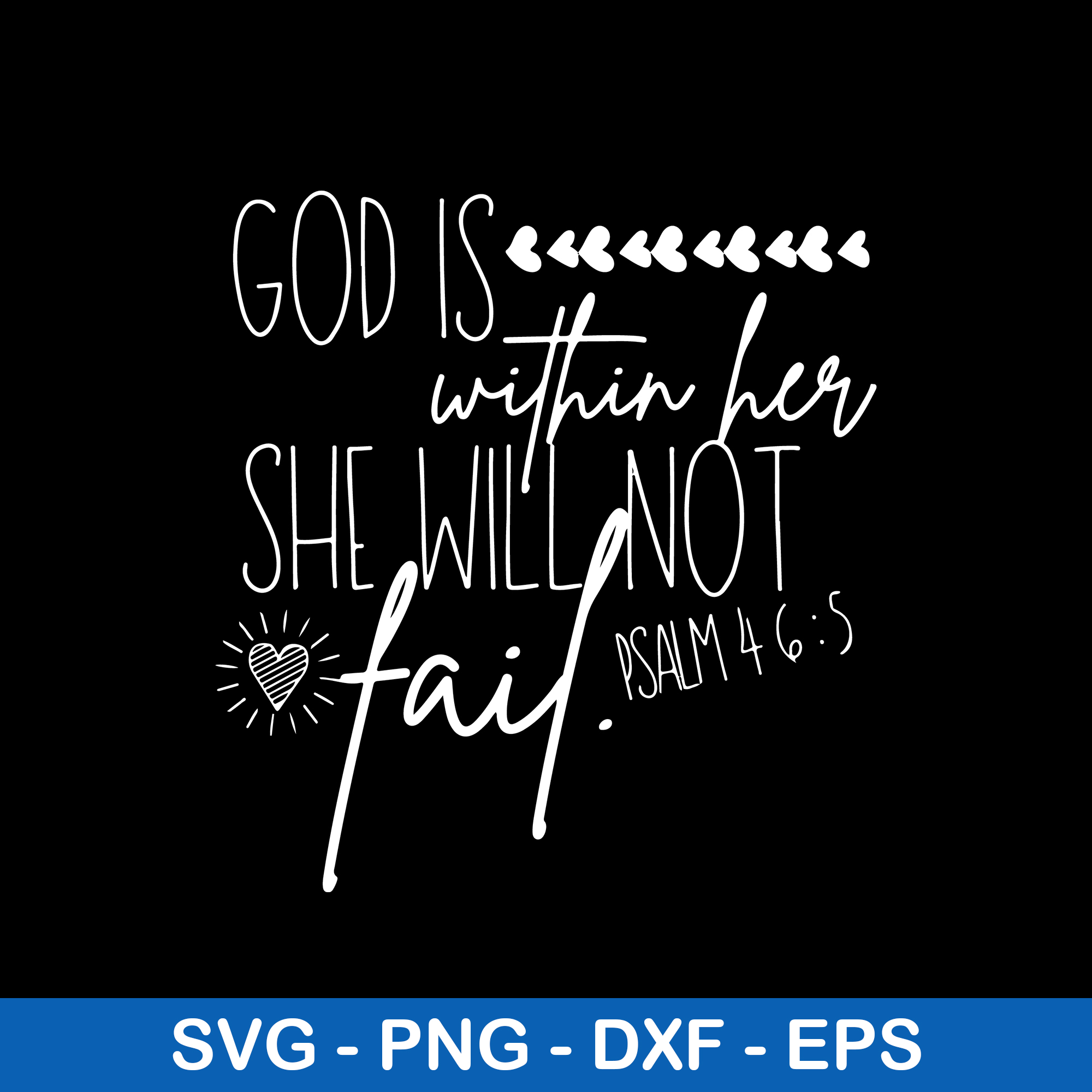 God Is Within Her She Will Not Fail Svg, png dxf Eps File | Inspire Uplift