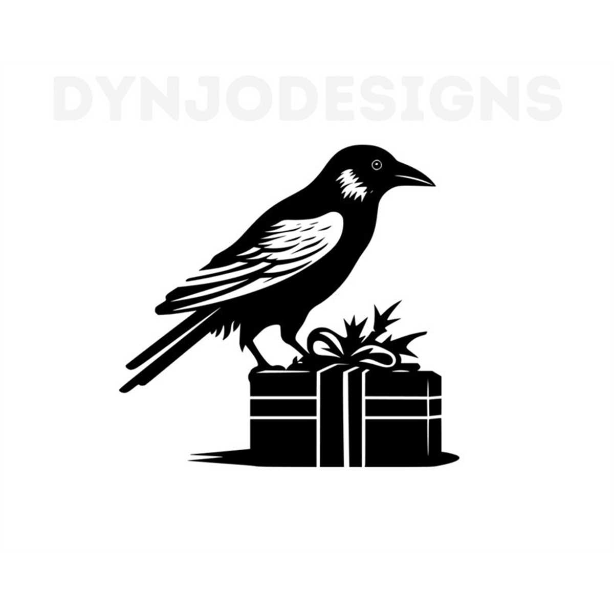 Crow With Present , Crow Svg , Christmas Designs | Inspire Uplift