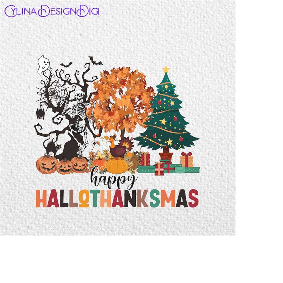 Happy Hallothanksmas PNG, Hallo Thanksmas, Dancing Skeleton | Inspire ...