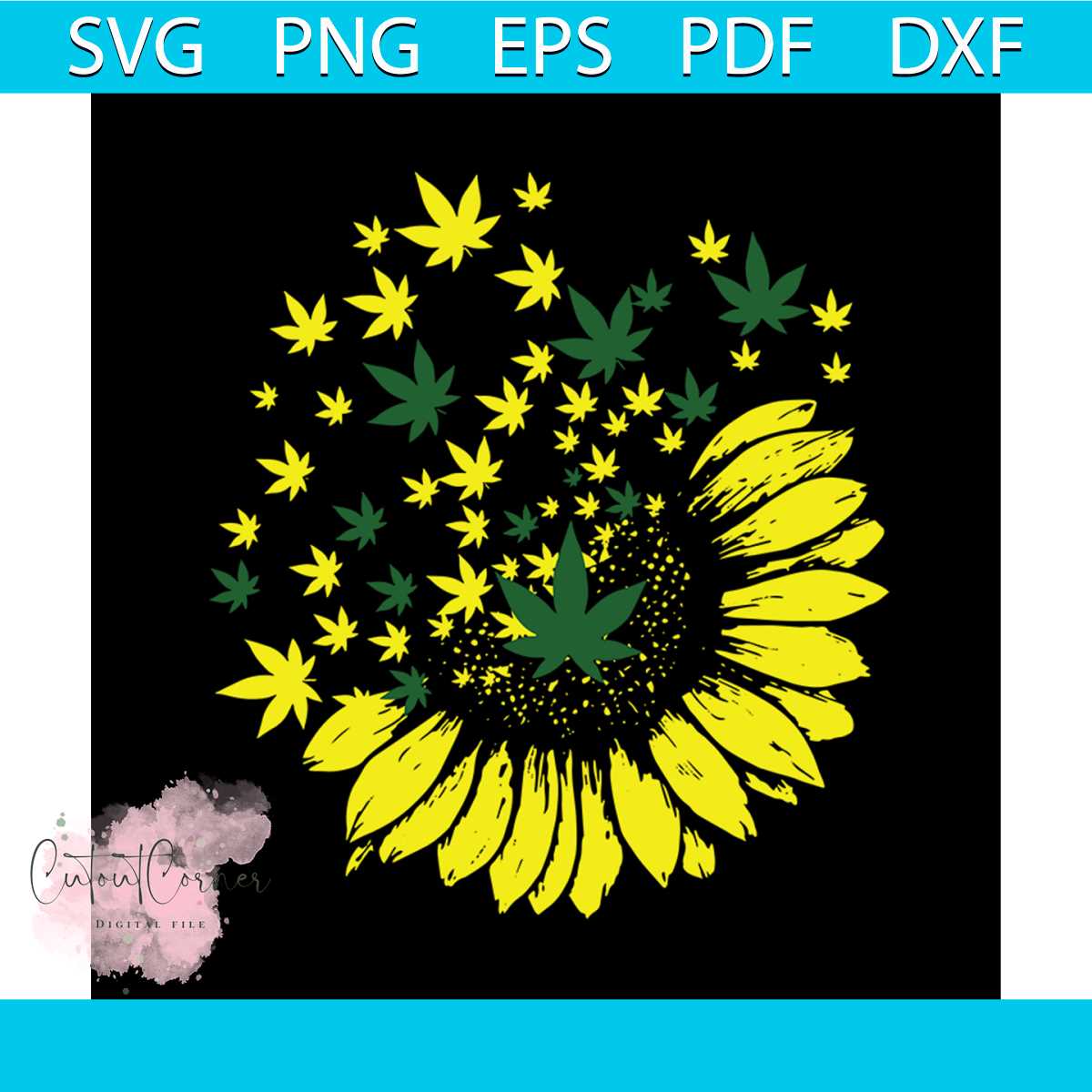 Cannabis Sunflower Svg, Trending Svg, Cannabis Svg, Weed Svg | Inspire ...