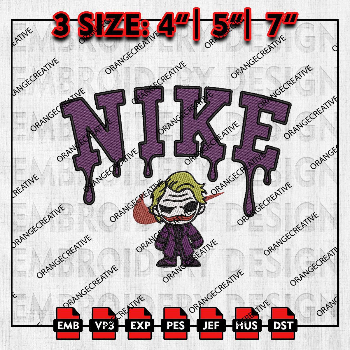 Nike Joker Character Embroidery files, DC Movie Embroidery D | Inspire ...