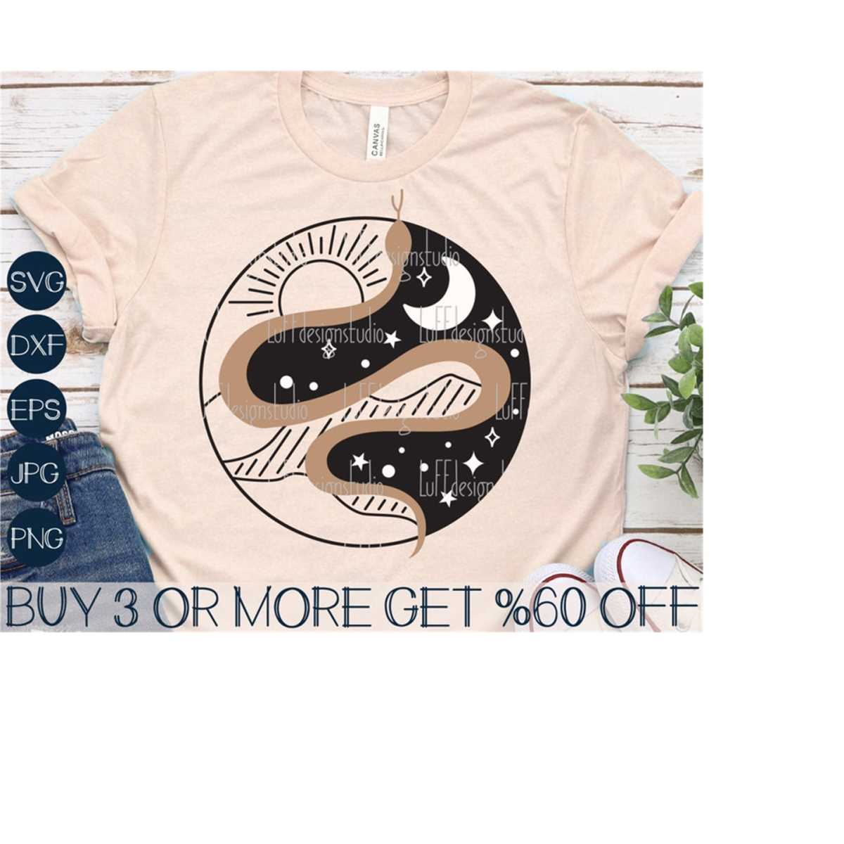 Mystical SVG, Sun and Moon SVG, Celestial SVG, Snake Svg, Wi | Inspire ...