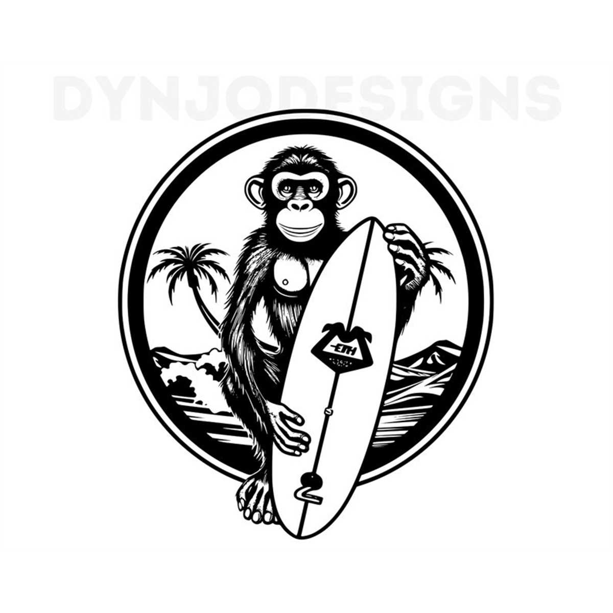 Surfing Monkey Svg, Monkey Svg, Summer Svg, Beach Svg, Surfe | Inspire ...