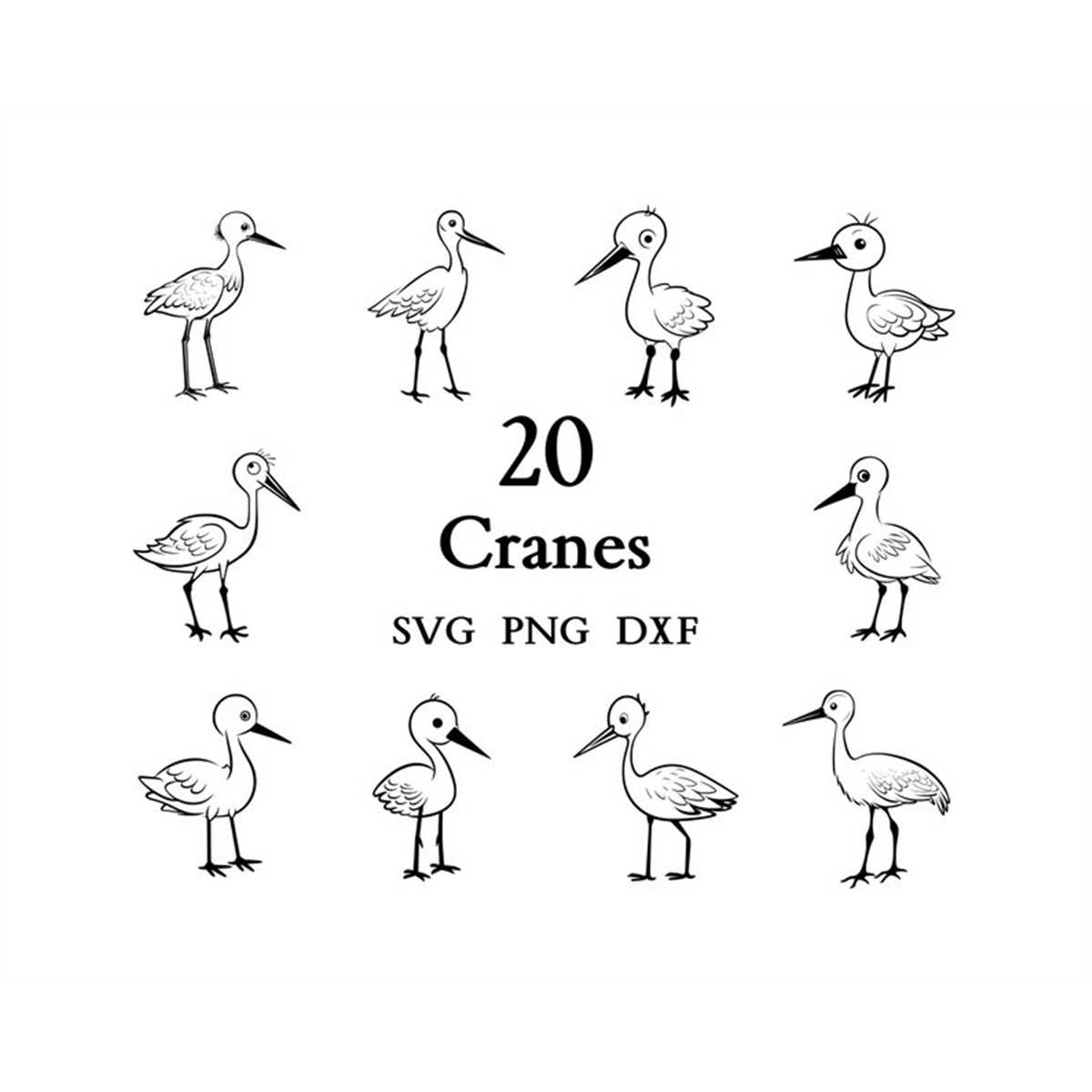 Crane Svg Bundle , Crane Svg , Cut Files for Cricut And Lase | Inspire ...
