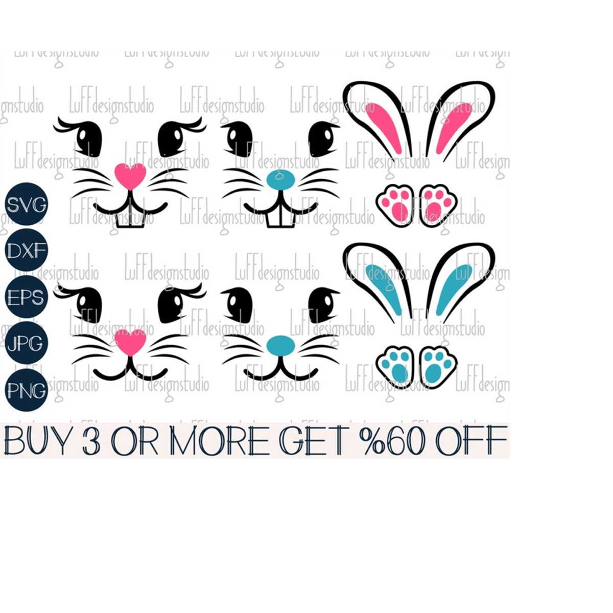 Easter SVG, Bunny Face SVG, Easter Bunny SVG Bundle, Spring | Inspire ...
