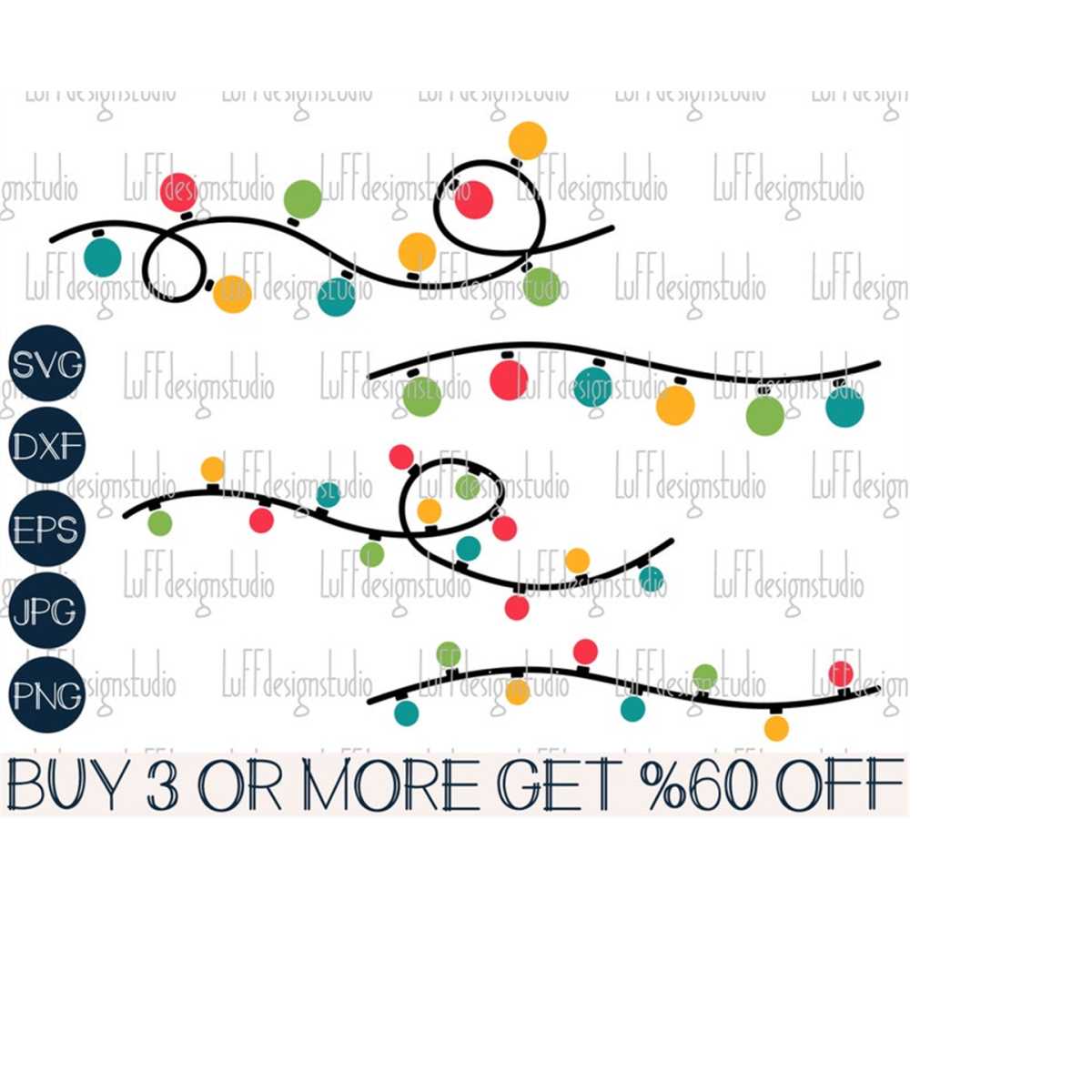 Christmas Lights SVG, String Lights SVG, Christmas Lights Pn | Inspire ...