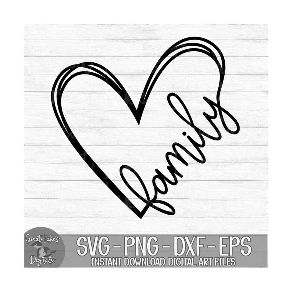 Family Heart - Instant Digital Download - svg, png, dxf, and | Inspire ...