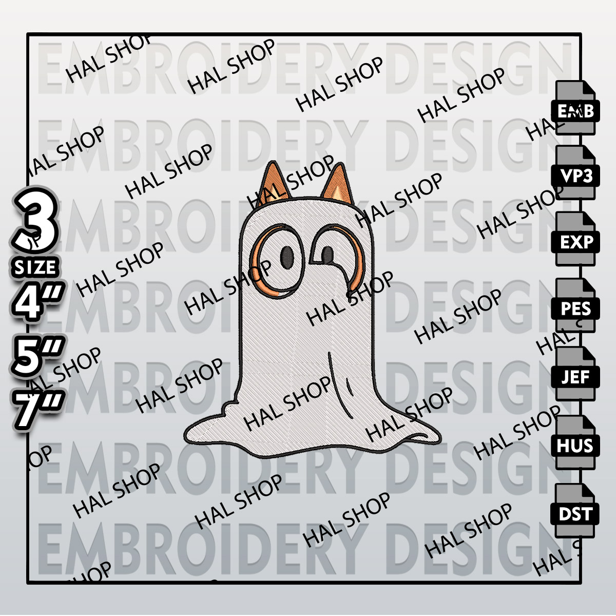 Bluey Machine Embroidery Designs, Bluey Chilli Heeler Hallow | Inspire ...