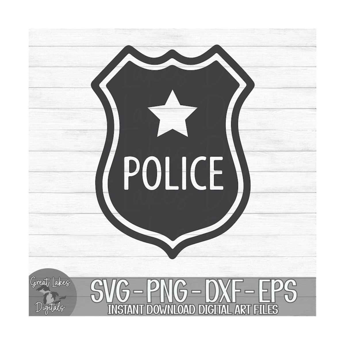 Police Badge - Instant Digital Download - svg, png, dxf, and - Inspire ...