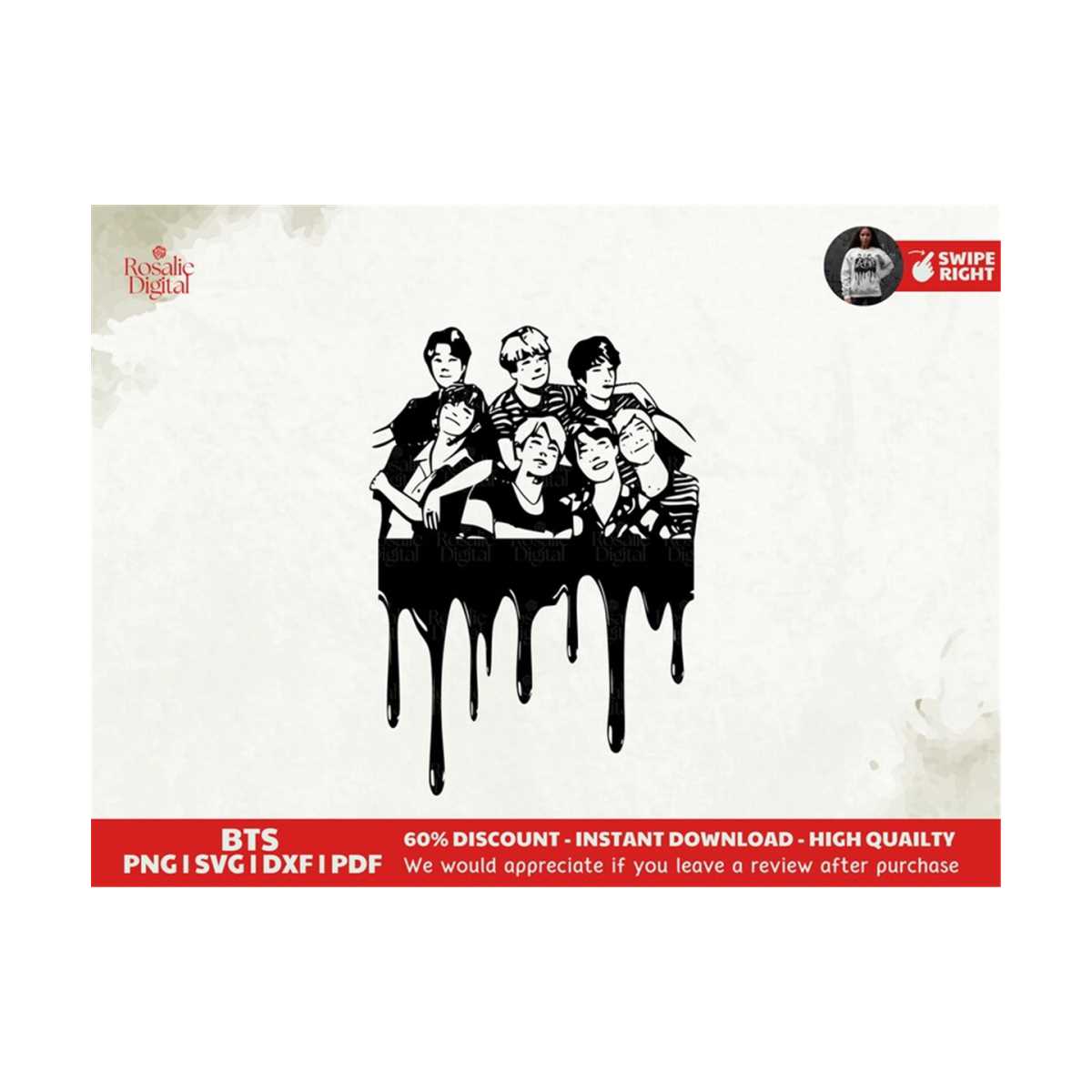 BTS Svg Cut Files For Cricut, K-Pop Svg, Bts Tattoo, Digital | Inspire ...