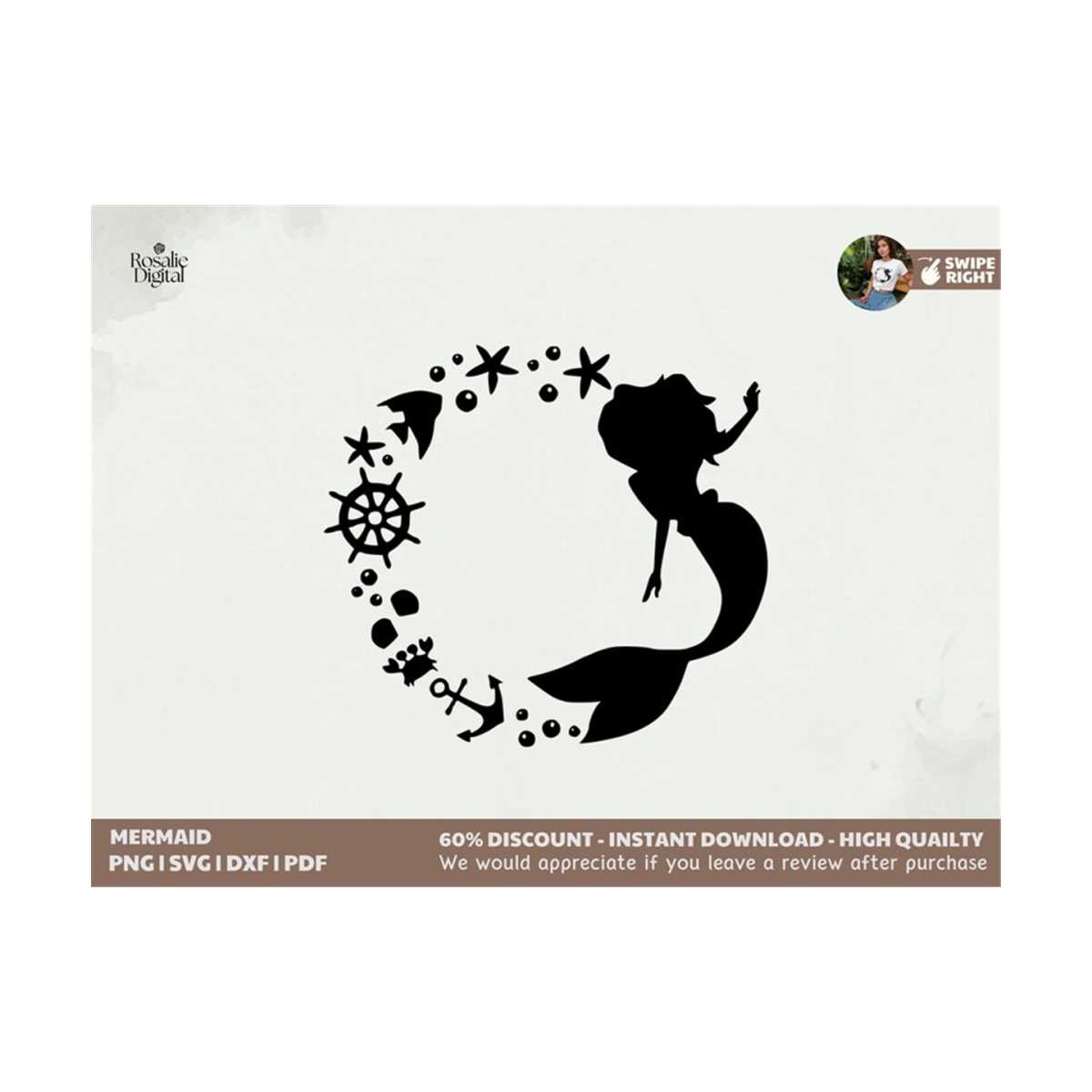 Mermaid Svg,Mermaid Svg Cut Files for Cricut, Silhouette,Dig | Inspire ...