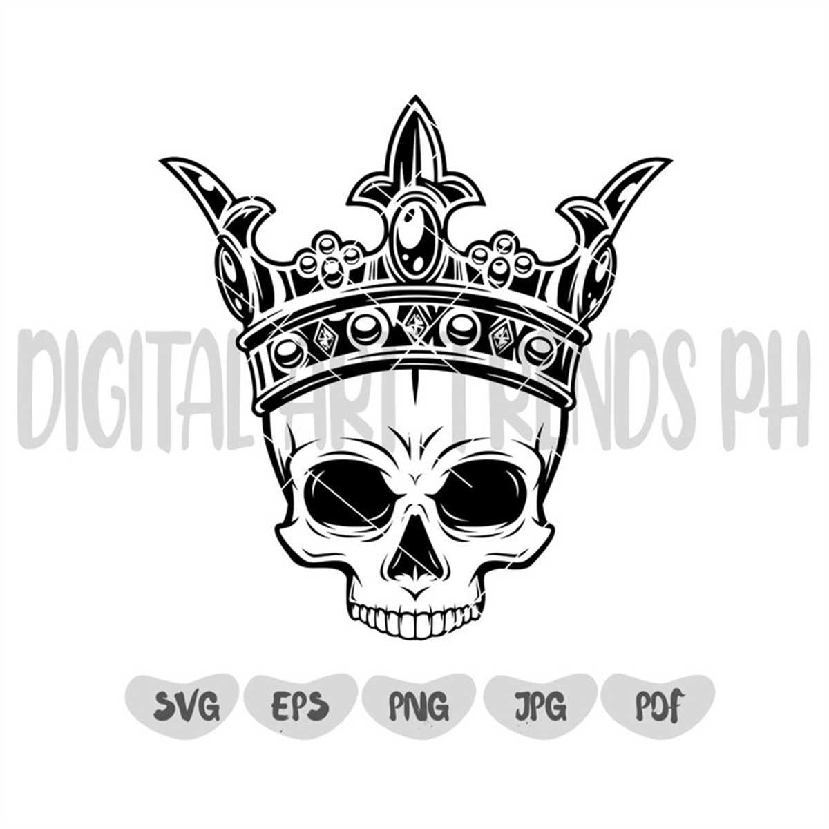 King Skull Svg, Skull Svg, Skull King Svg, King Skull Clipar | Inspire ...