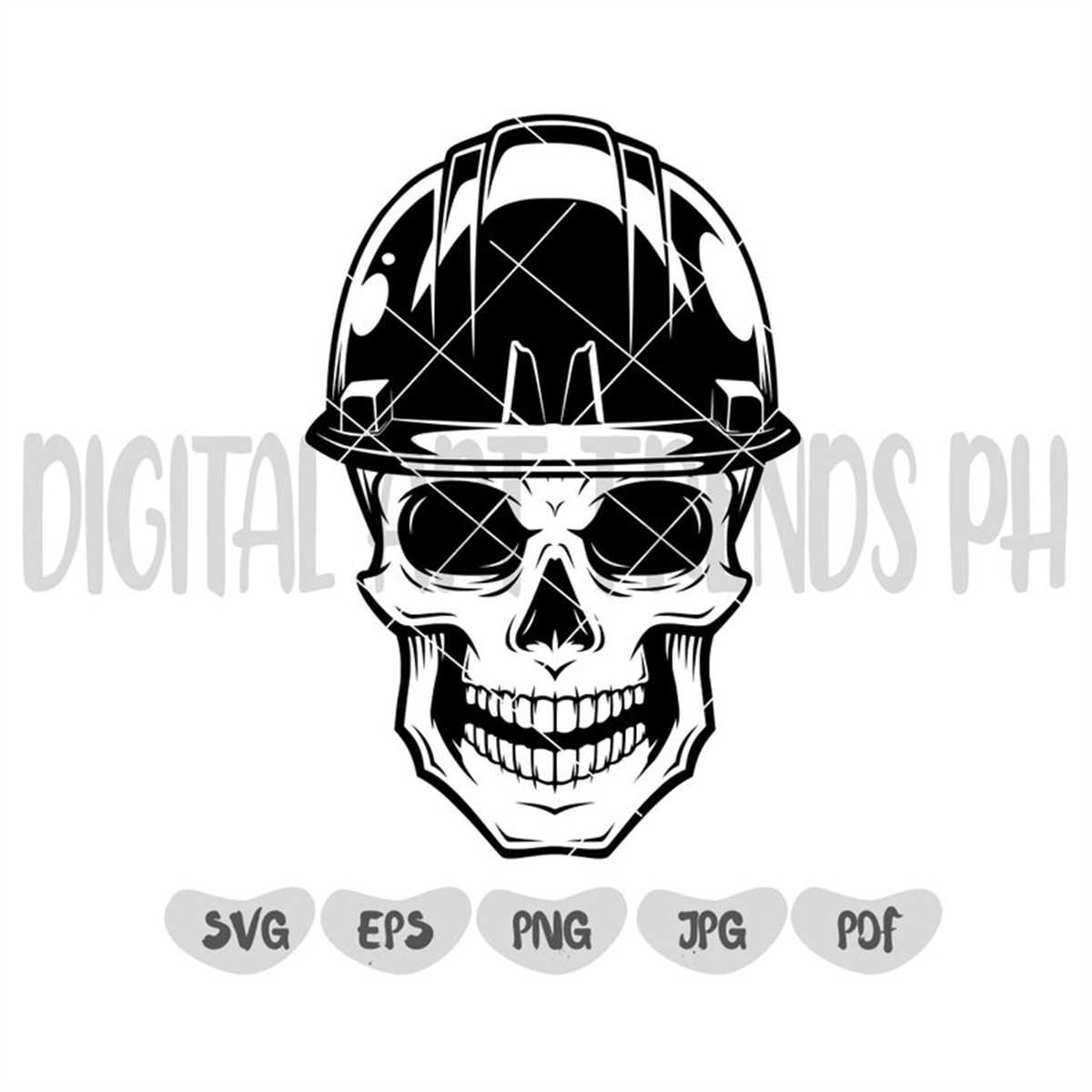 Skull With Hard Hat SVG | Construction Svg | Engineer SVG | | Inspire ...