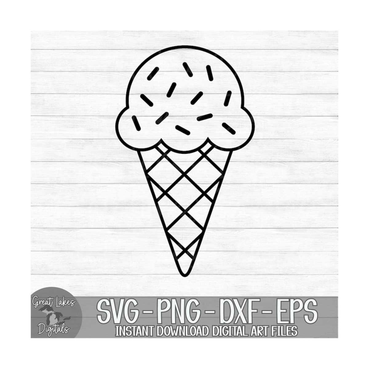 Ice Cream Cone - Instant Digital Download - svg, png, dxf, a | Inspire ...