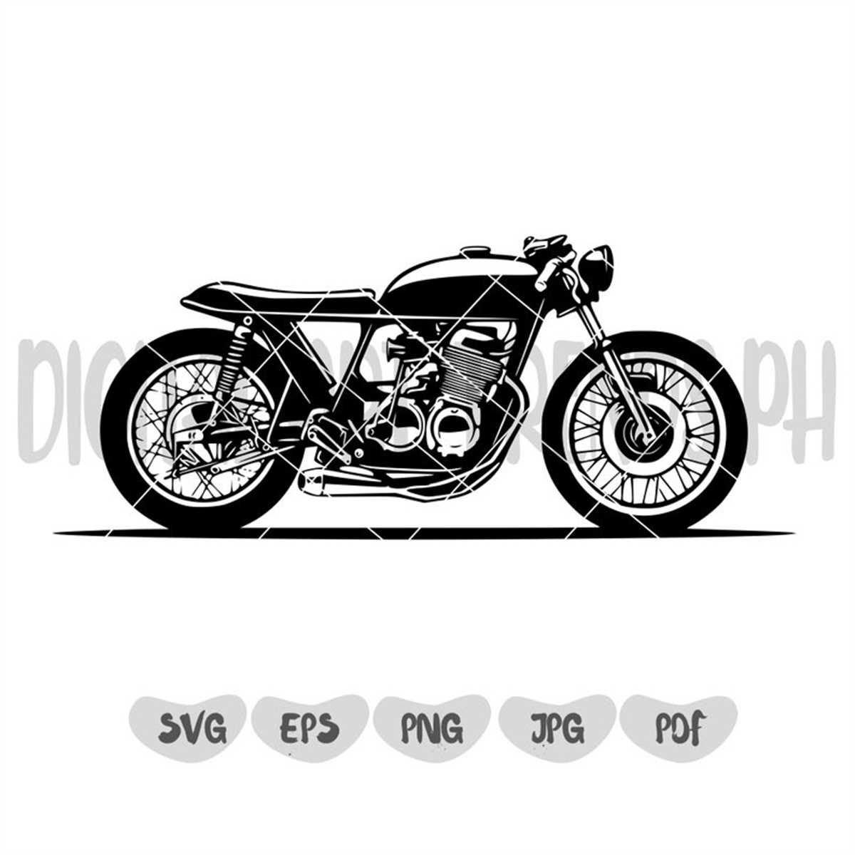 Cafe Racer Motorbike svg, Motorcycle Clipart, Sports Biker C | Inspire ...