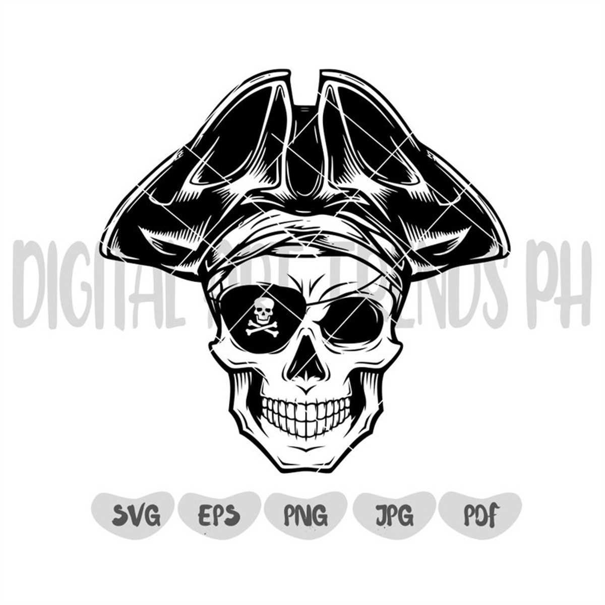 Pirate Skull Svg | Pirate SVG | Skull Svg | Pirate Clipart | | Inspire ...