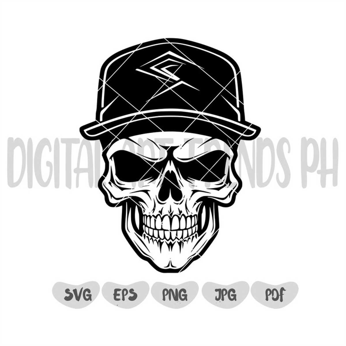 Dad Hat Skull SVG | Skeleton Baseball Cap SVG | Dad Svg | Da | Inspire ...