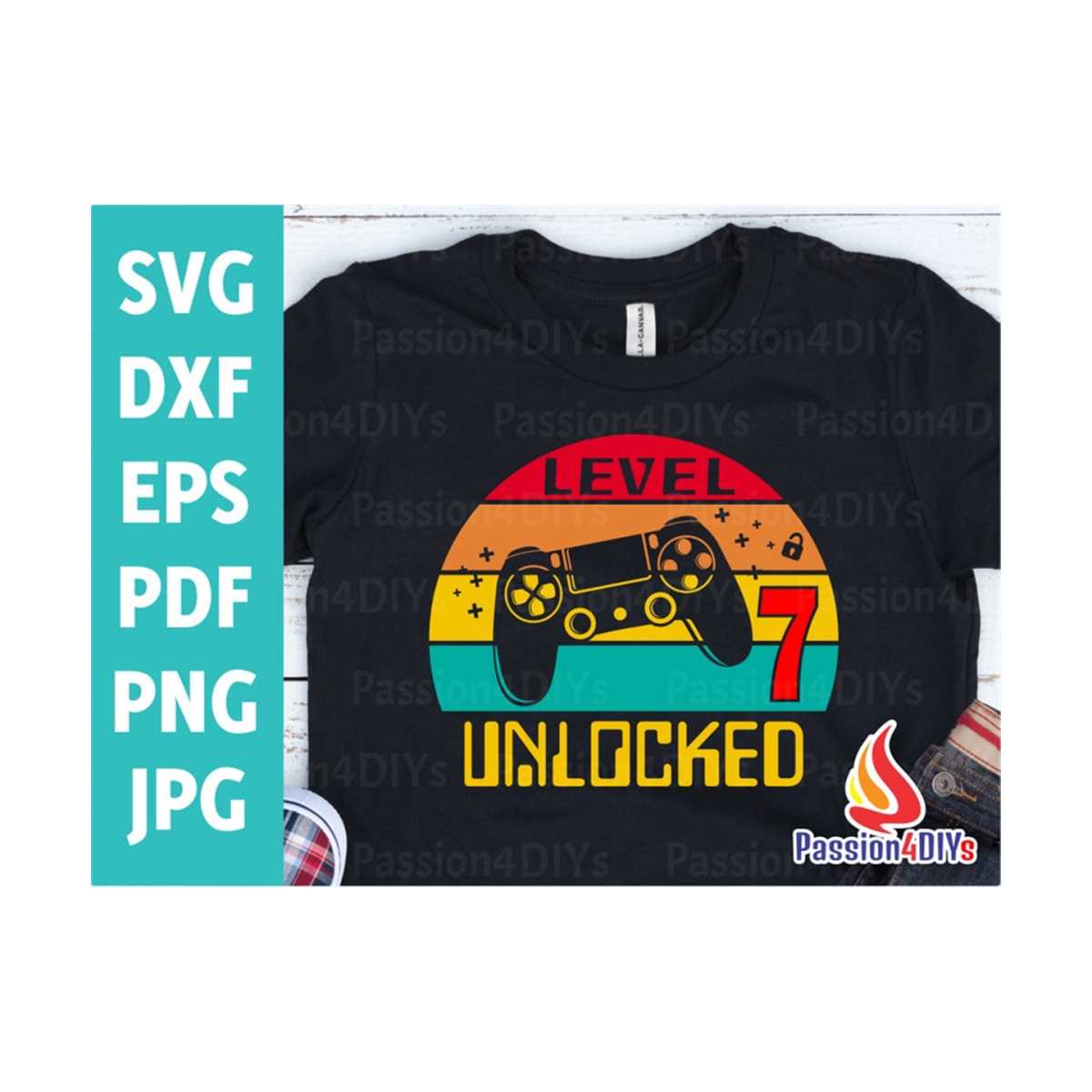 Level 7 Unlocked svg 7th Birthday Boy Gamer / 7 years Old Ga | Inspire ...