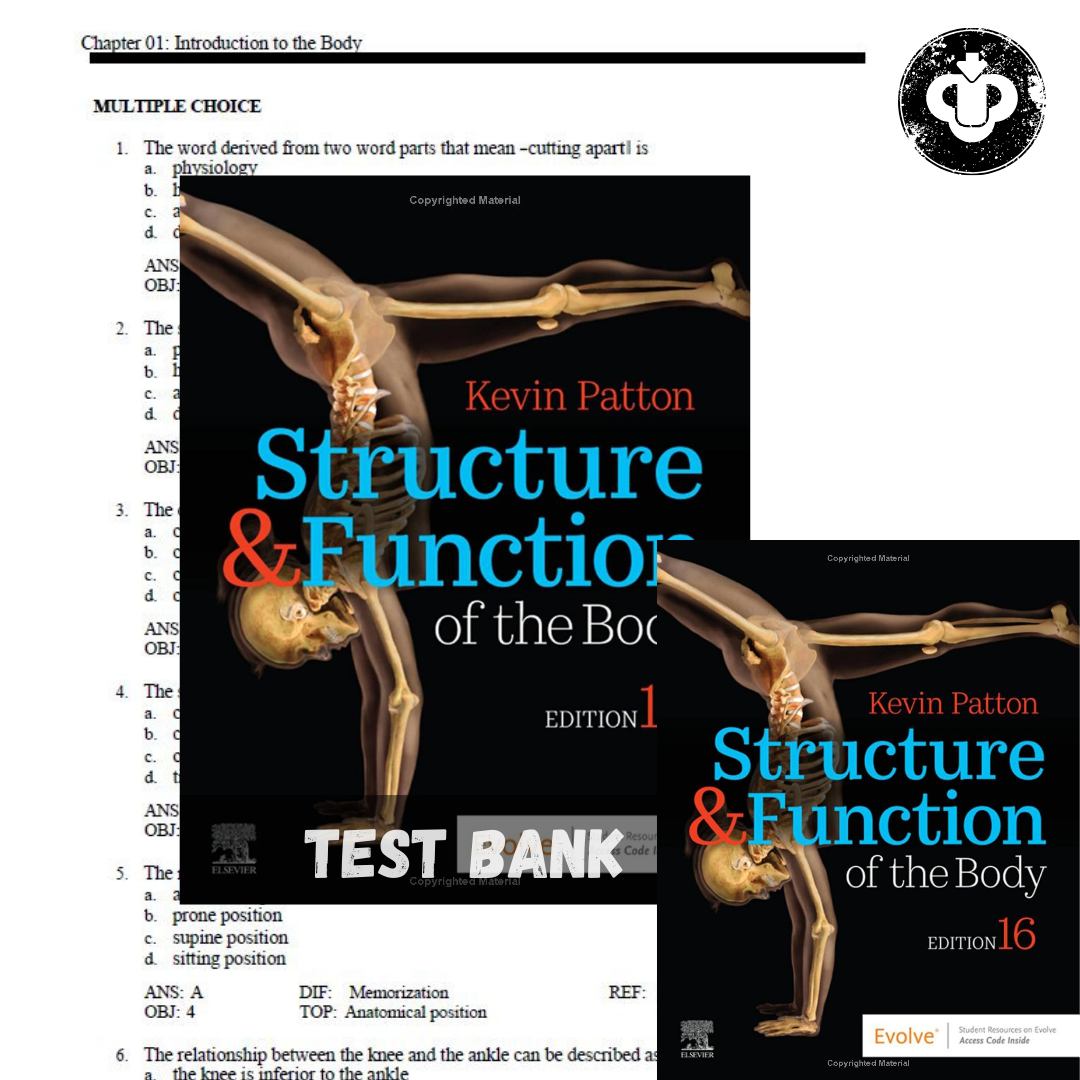 Test bank For Structure & Function of the Body 16th Edition - Inspire ...