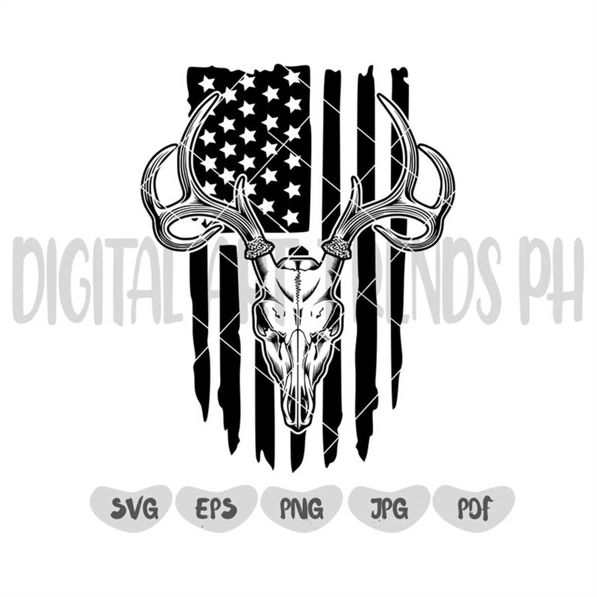 US Buck Skull Svg/ Deer Skull Svg / Deer Hunting / Hunting / | Inspire Uplift