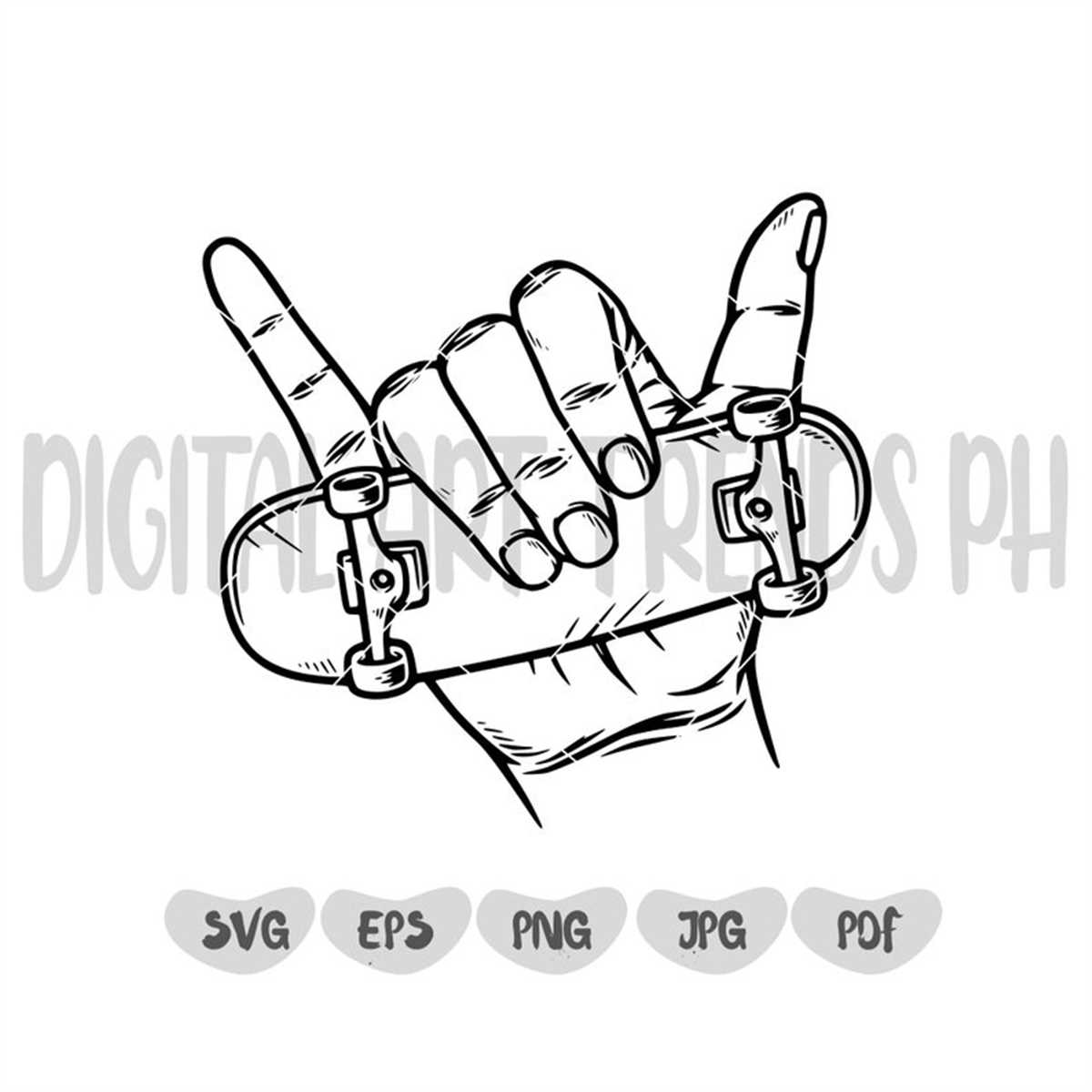 Shaka Hand SVG / Skateboard svg / Hang loose Sign SVG / Shak | Inspire ...