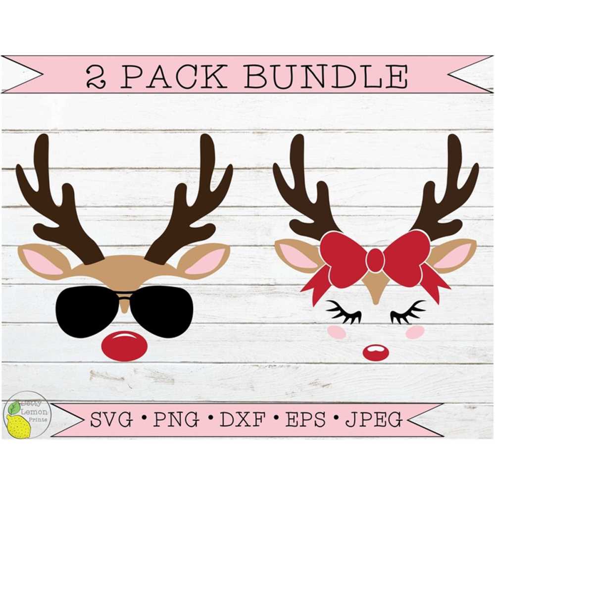 Christmas svg Bundle Reindeer Face svg Rudolph svg Reindeer | Inspire Uplift
