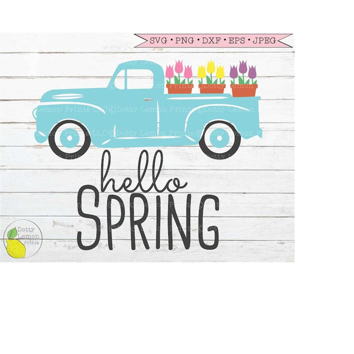 Easter svg, Spring Truck svg Tulip Flowers svg Farmhouse svg | Inspire ...