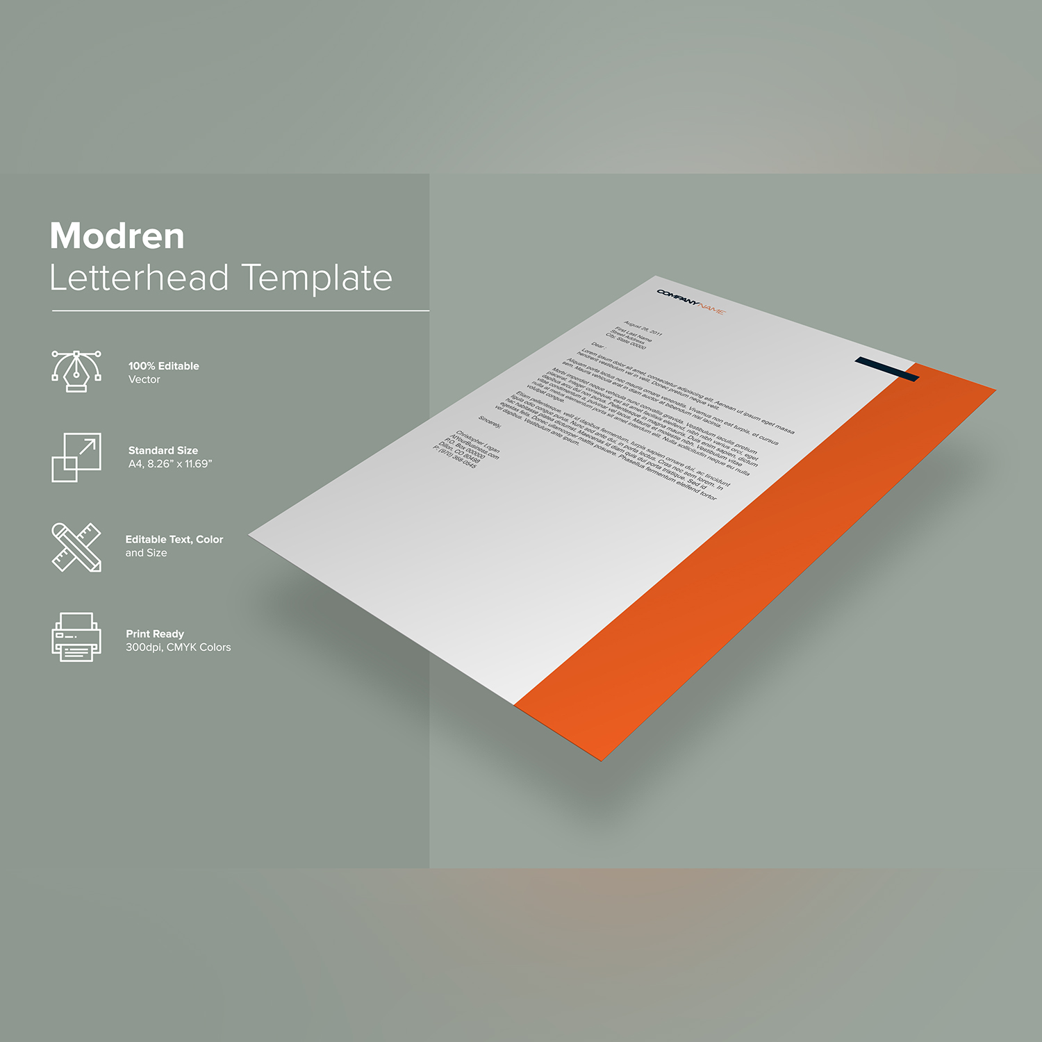 Elegant Letterhead Design Template 12 | Inspire Uplift