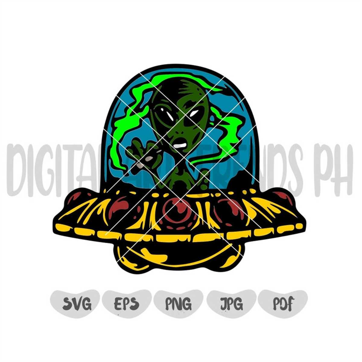Alien Smoking Joint svg || Alien smoking weed svg || Smoking | Inspire ...