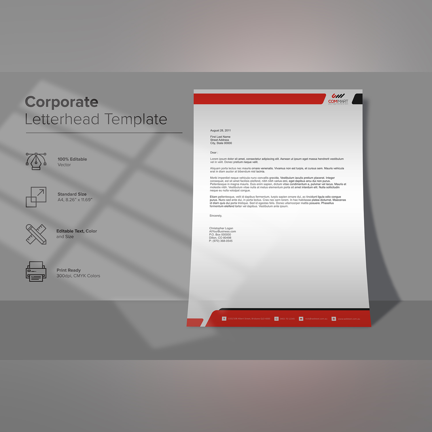 Elegant Letterhead Design Template 16 | Inspire Uplift