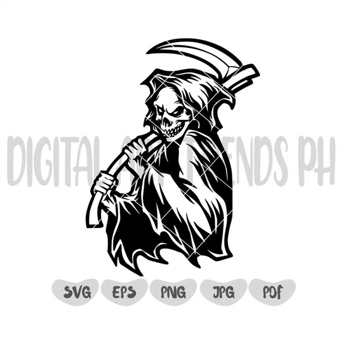 Grim Reaper Svg, Halloween Svg, Horror Svg, Skeleton Svg, De - Inspire ...