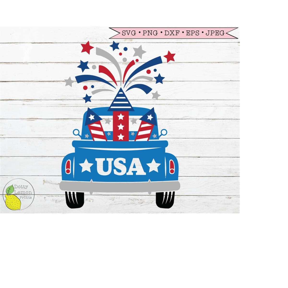 4th of July Truck svg, Summer svg Fireworks svg Amercian Fla | Inspire ...