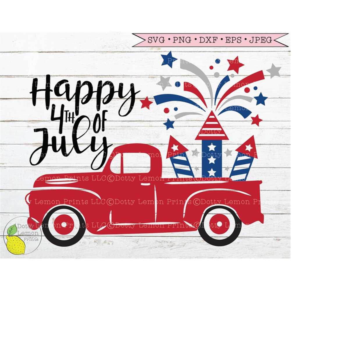 4th of July Truck svg, Summer svg Country svg Amercian Flag | Inspire ...