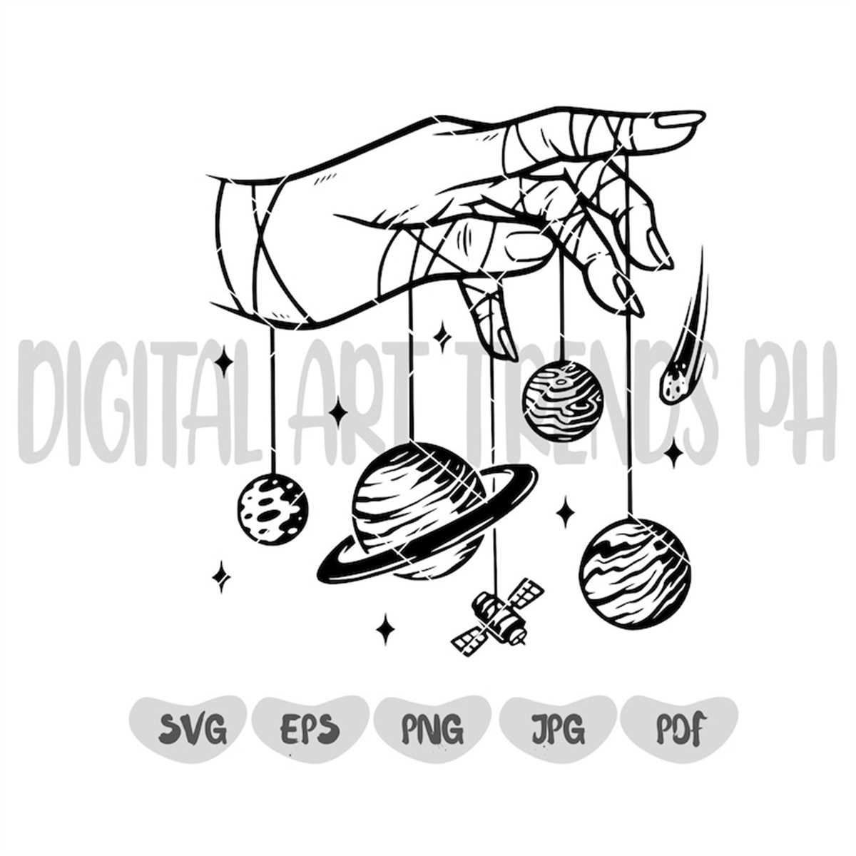Hand with planets SVG/Hand in space SVG/Universe space SVG/S | Inspire ...