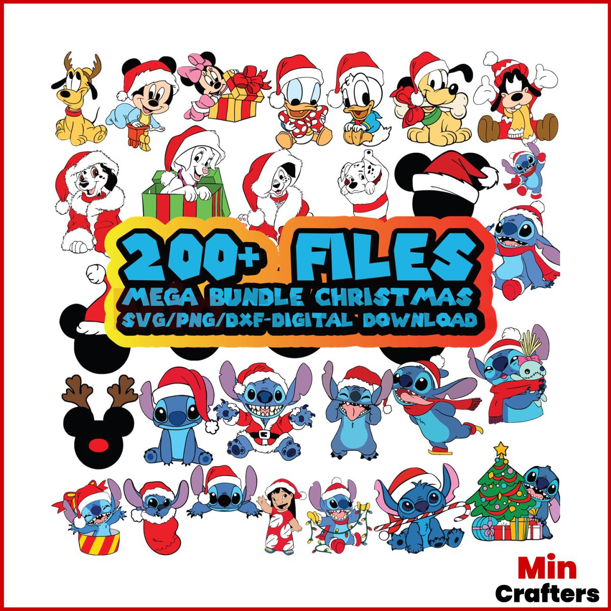Disney Christmas SVG Cartoon Characters SVG Bundle - Inspire Uplift