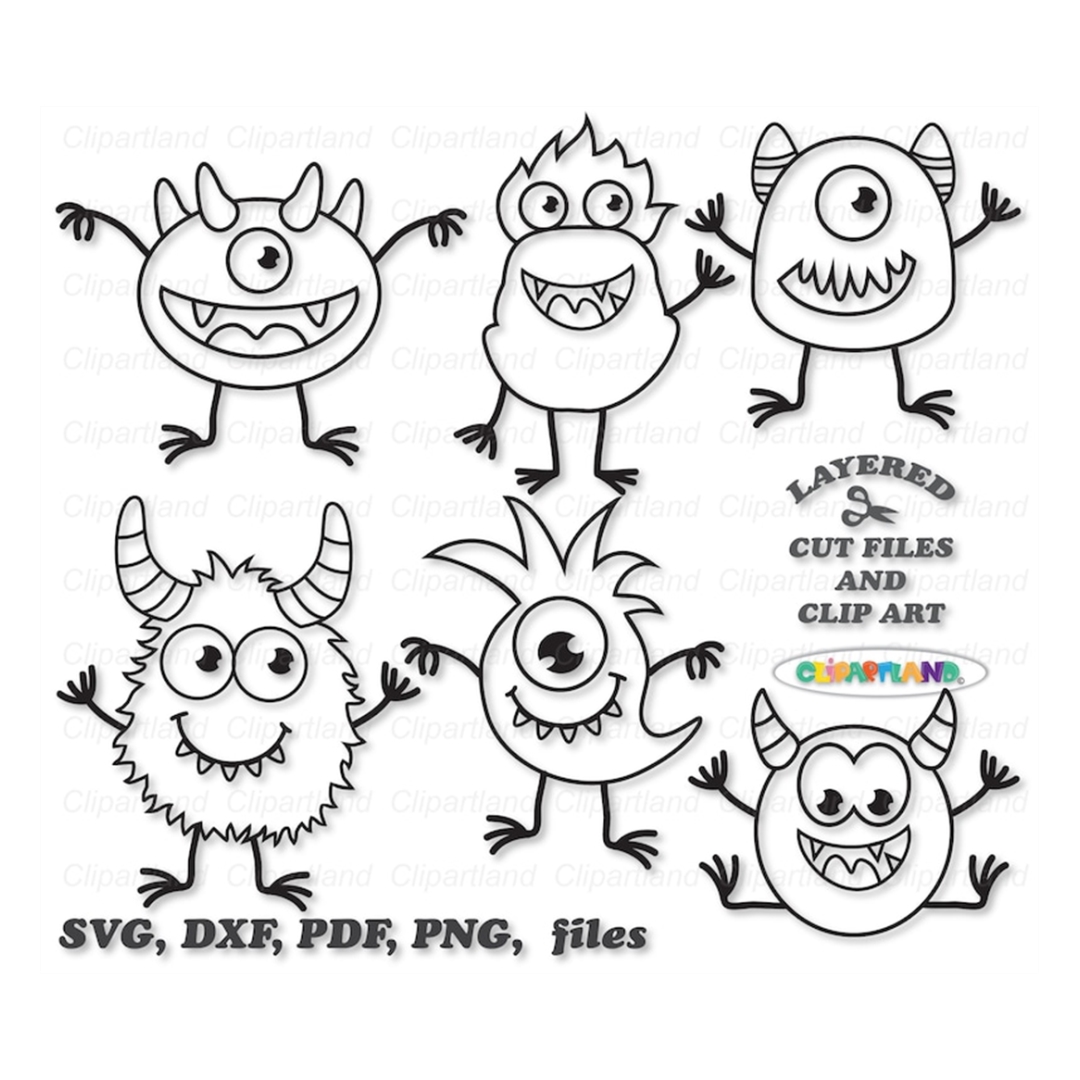 INSTANT Download. Cute stick figure monster svg cut file and - Inspire ...