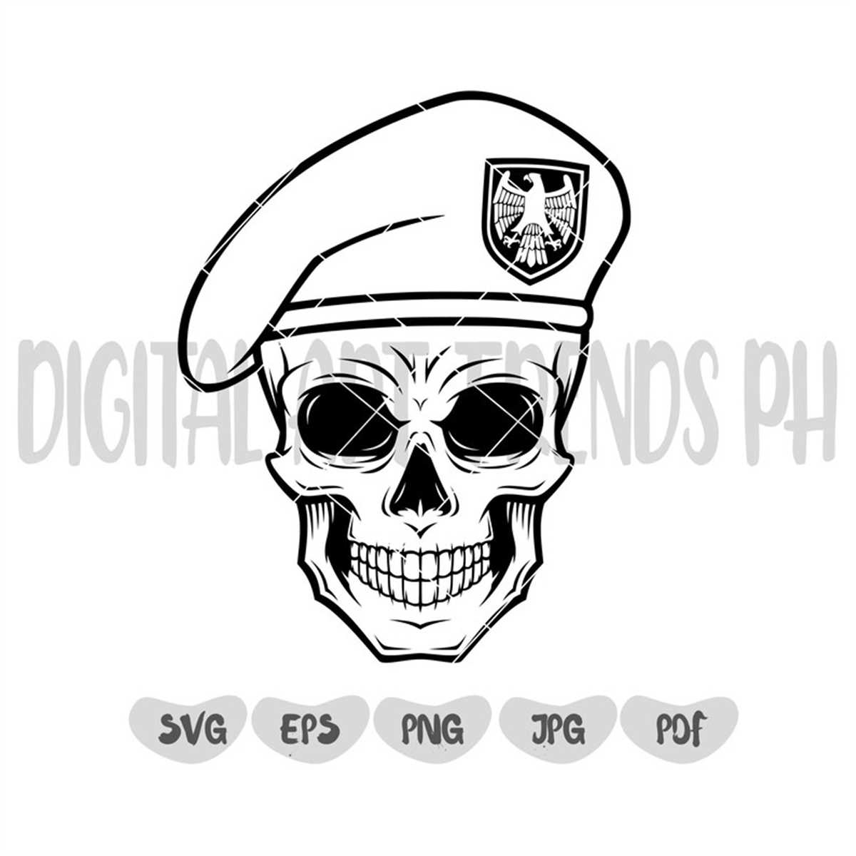 Skull with beret, Special Forces Skull Svg, Army Skull Svg, - Inspire ...